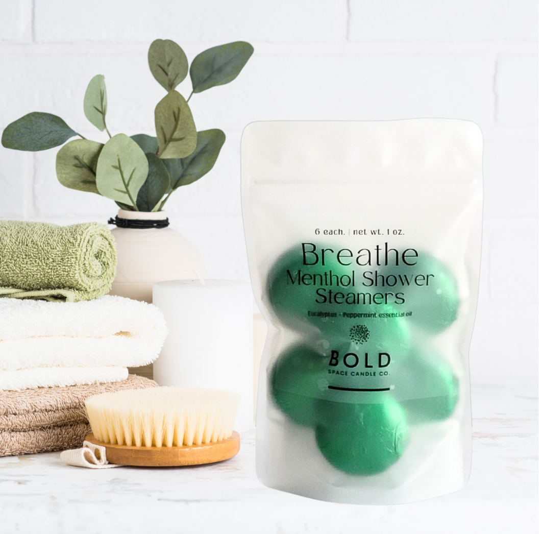 Menthol Shower Steamers & Soy Candles | Bold Space Candle Co.