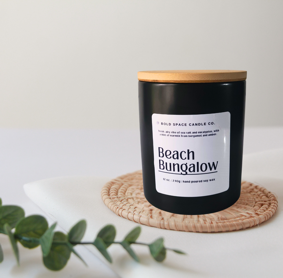 12 oz. Beach Bungalow | Sea Salt + Eucalyptus + Musk – Bold Space Candle Co.